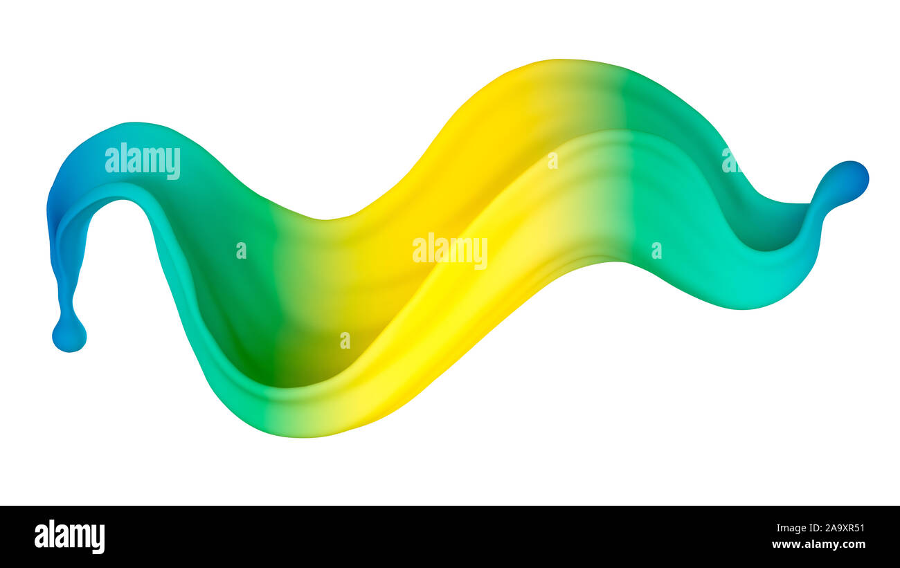 Beautiful multi-color splash of liquid . 3D illustration, 3D ...