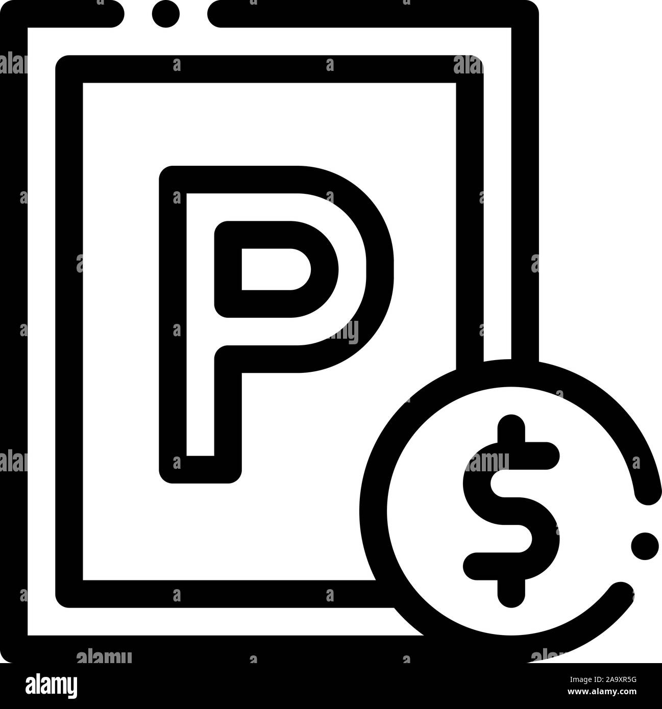 Parking Fee Icon Vector Outline Illustration Stock Vector Image & Art ...