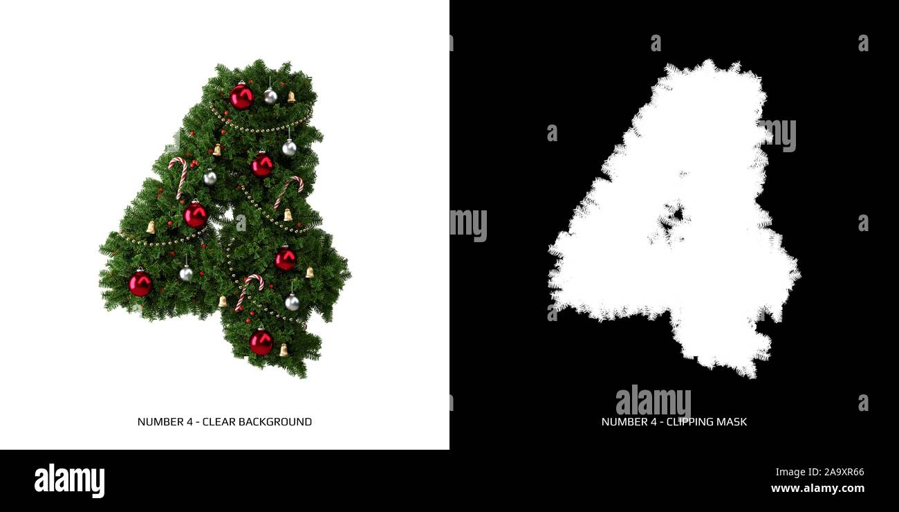 Christmas number 4. Christmas typography Stock Photo - Alamy