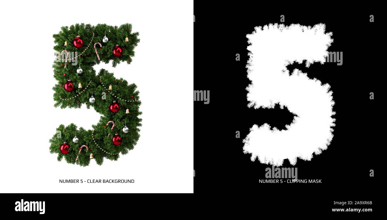Christmas number 5. Christmas typography Stock Photo - Alamy