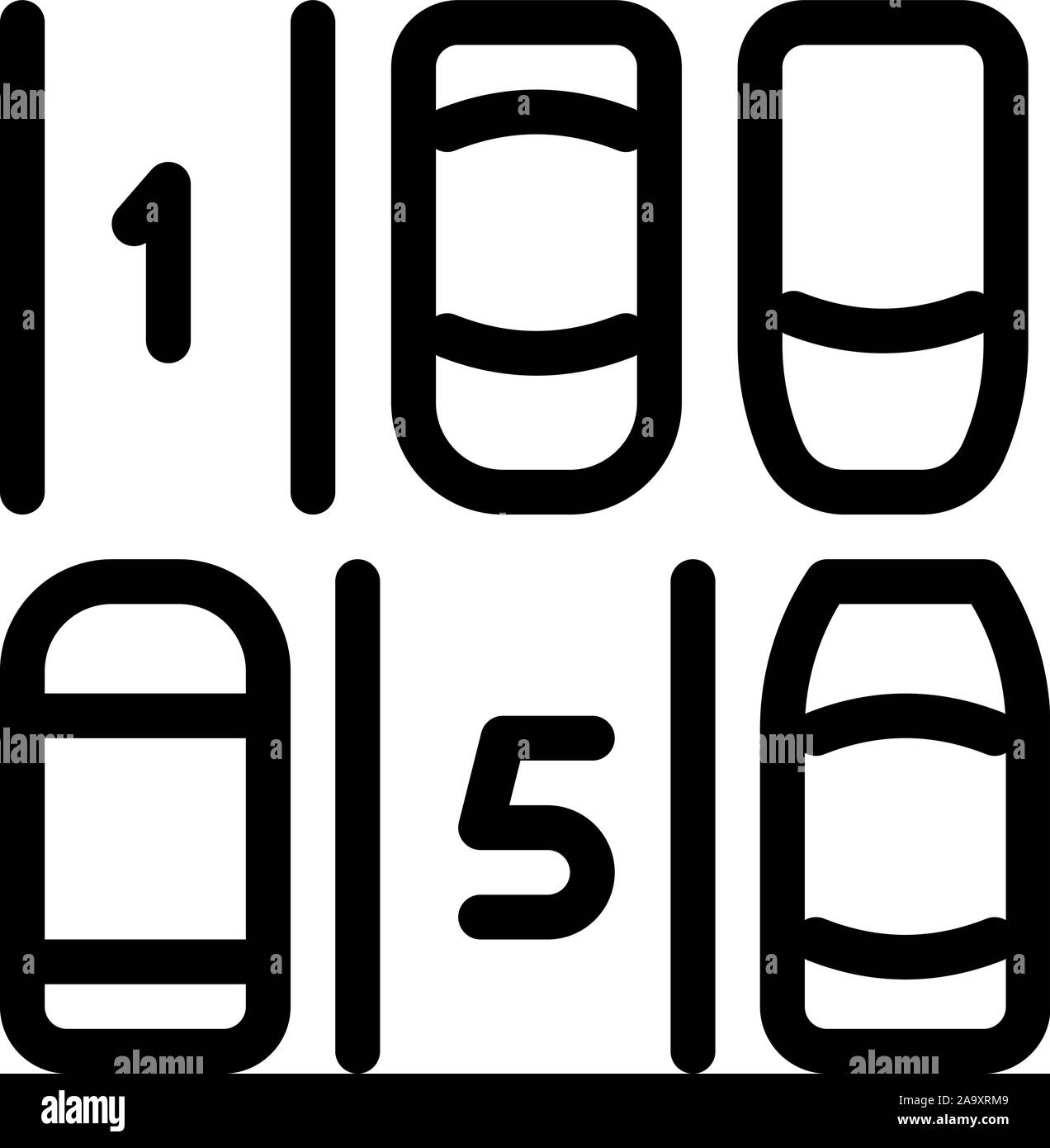 Parking Place Numbering Icon Vector Outline Illustration Stock Vector ...