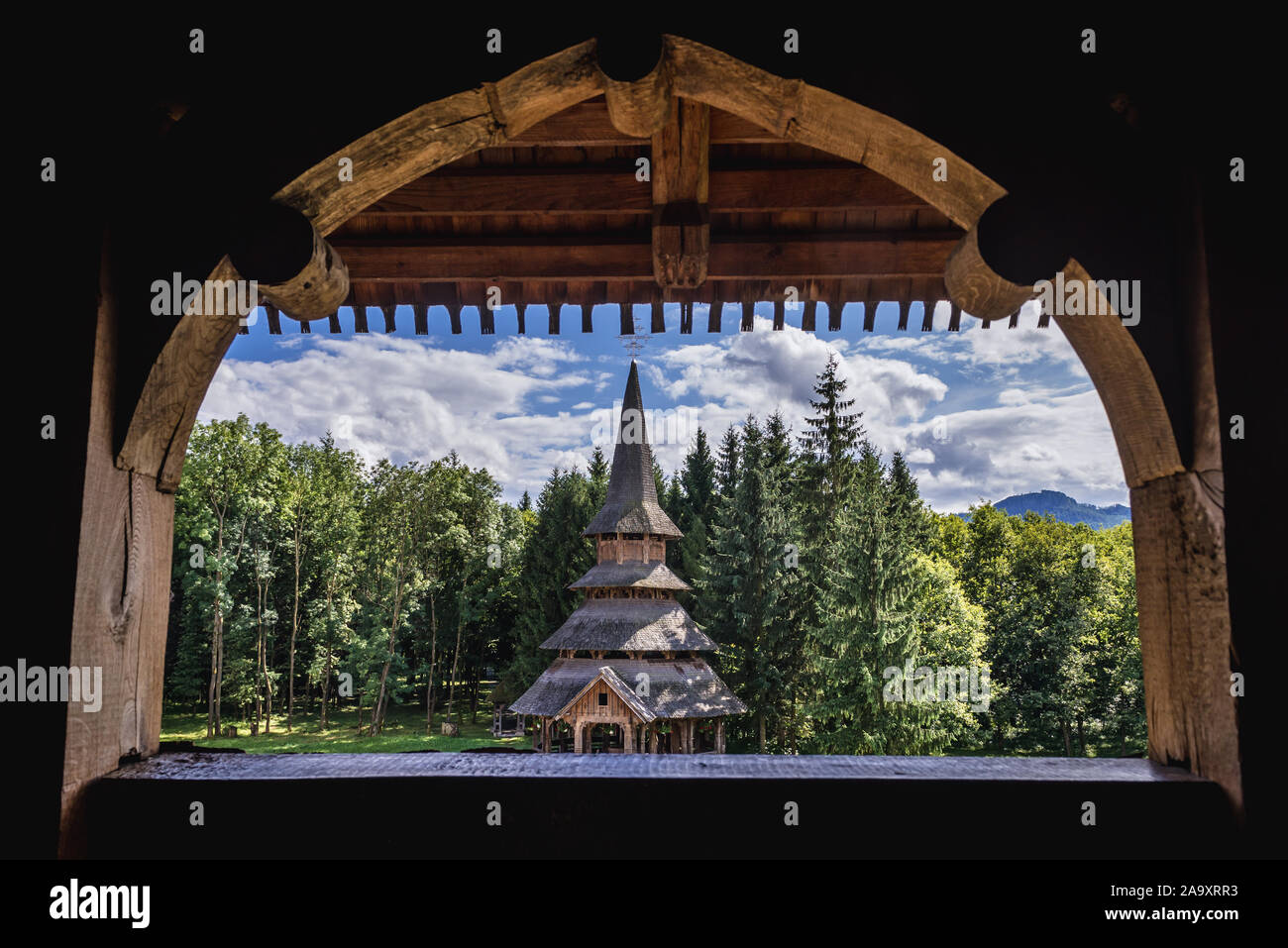 Summer altar of Sapanta-Peri Monastery located in Livada Dendrological ...