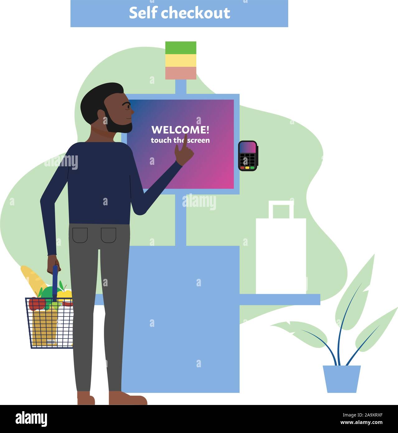 Grocery Store Checkout Counter Clipart