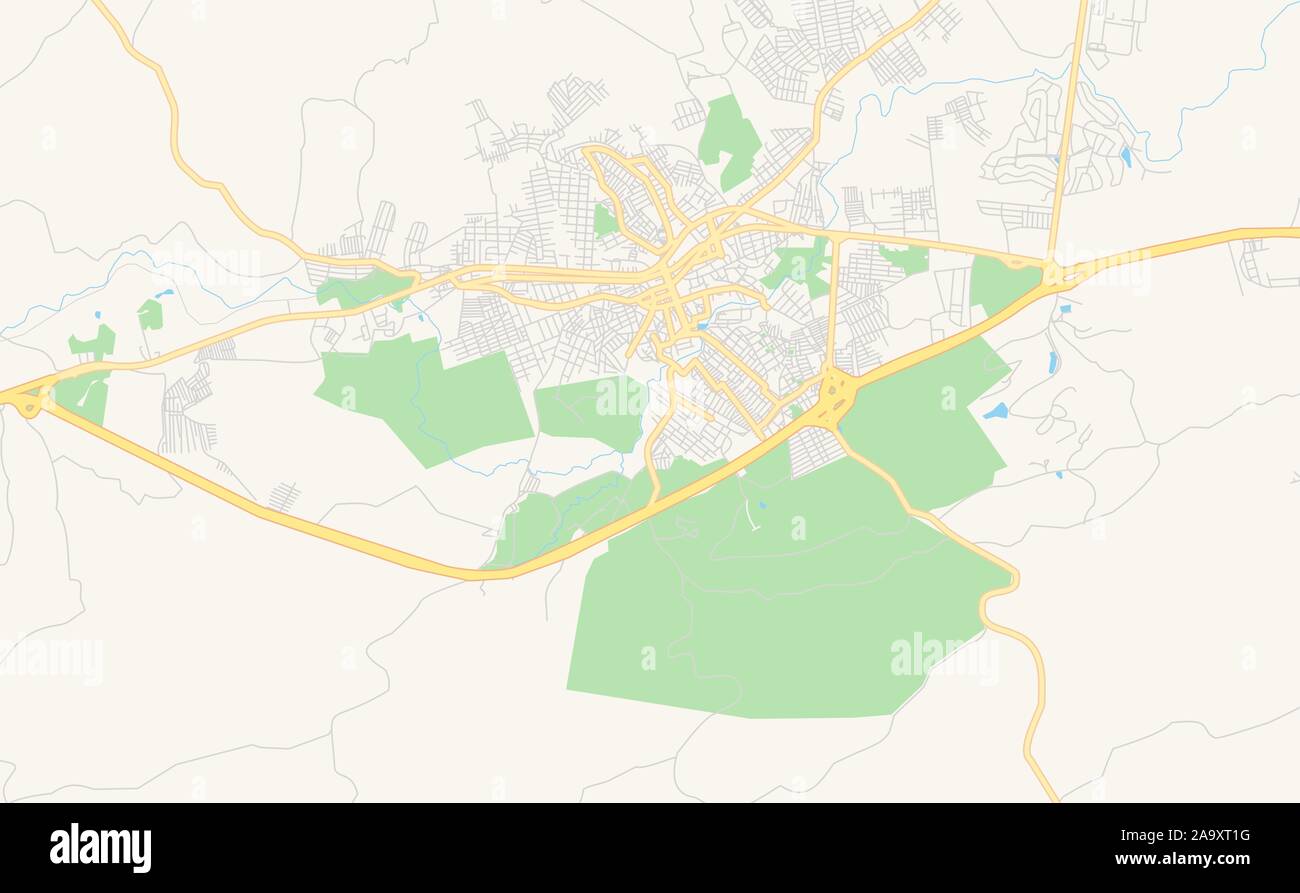 Printable street map of Vitoria de Santo Antao, Brazil. Map template ...