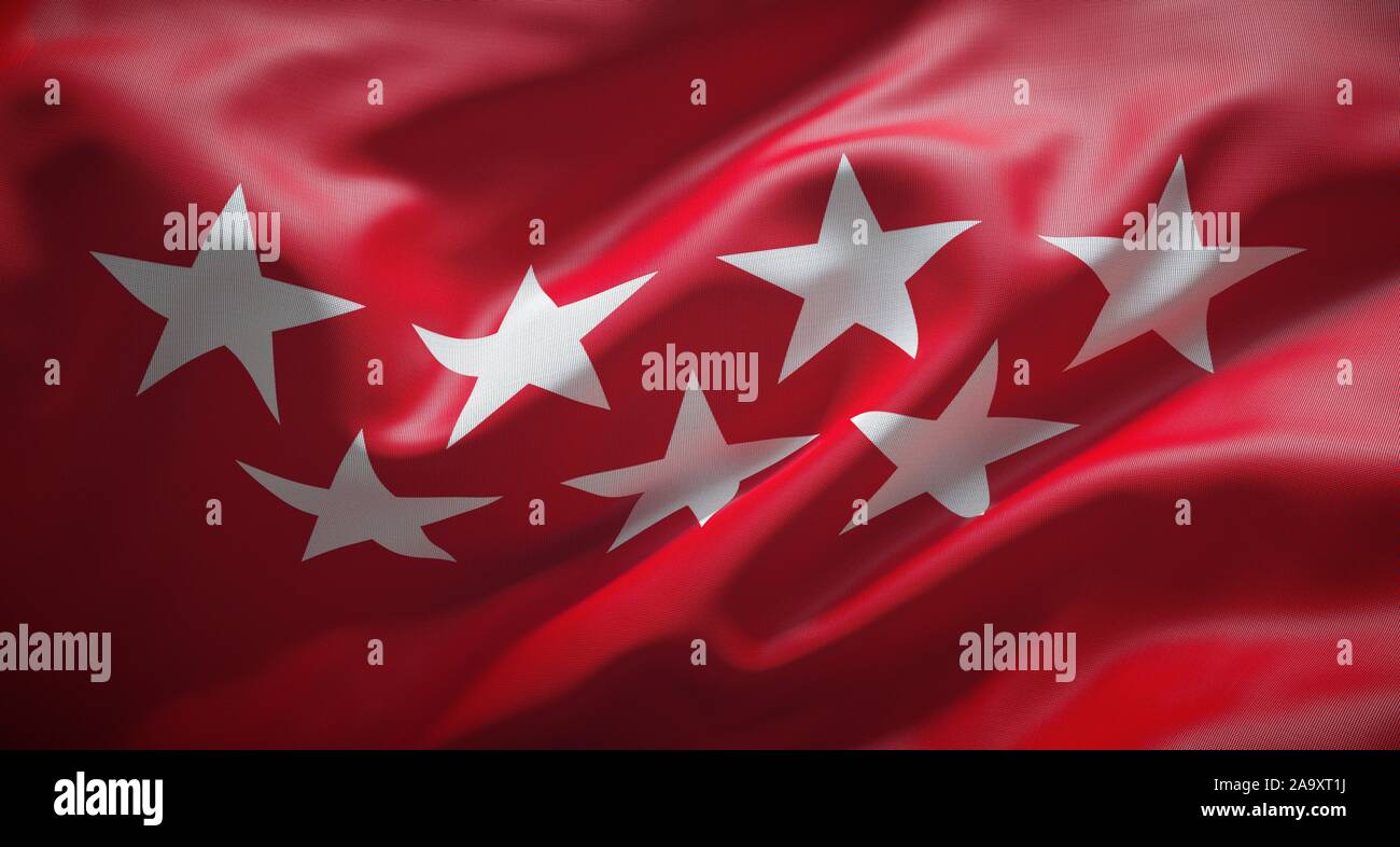 Official flag of the Community of Madrid Stock Photo - Alamy