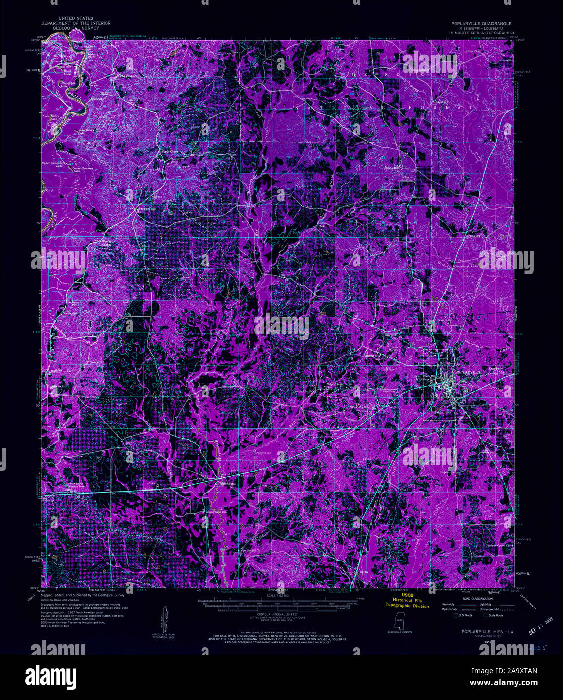 Map of poplarville hi-res stock photography and images - Alamy