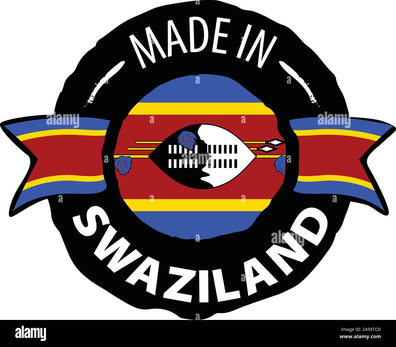 Swaziland flag, vector illustration on a white background Stock Vector ...