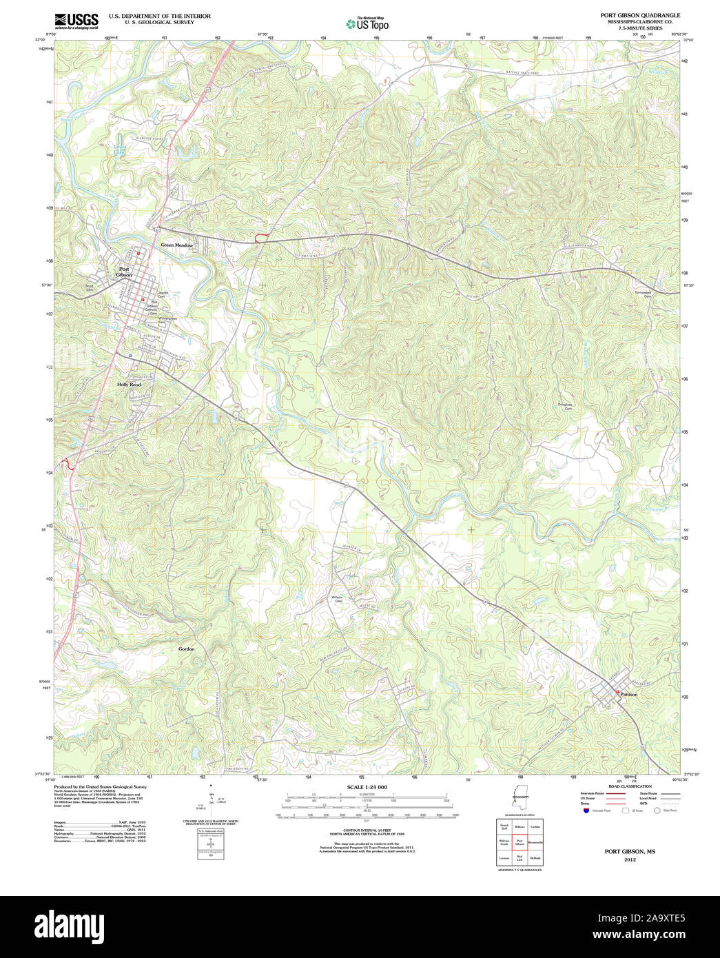 Map of gibson mississippi hi-res stock photography and images - Alamy