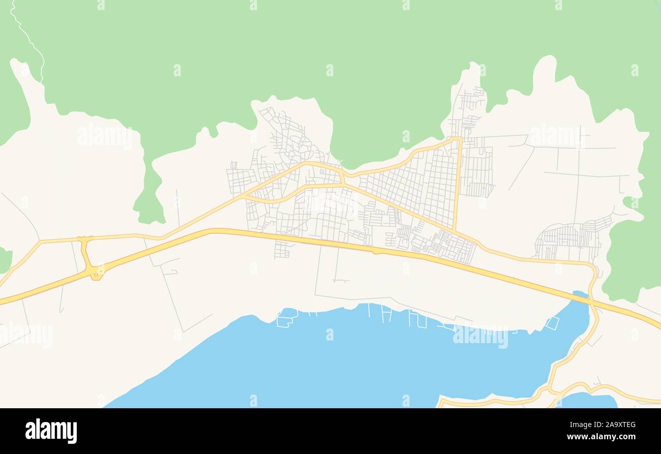 Printable street map of Mariara, Venezuela. Map template for business ...