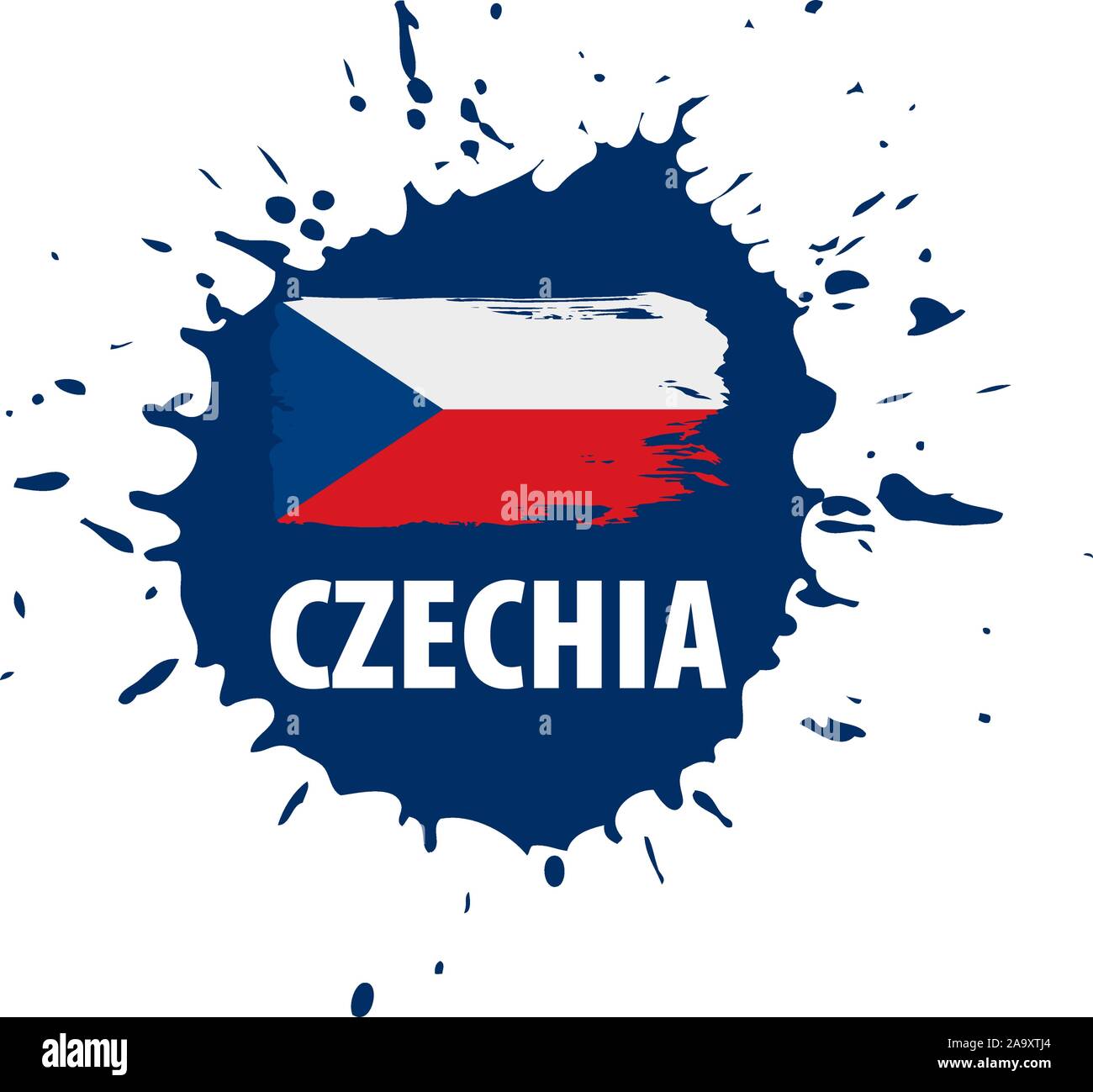 Czechia flag, vector illustration on a white background Stock Vector ...