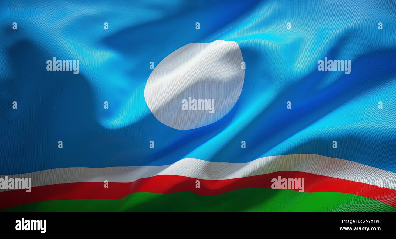 Official flag of the Republic of Sakha, Russia Stock Photo - Alamy