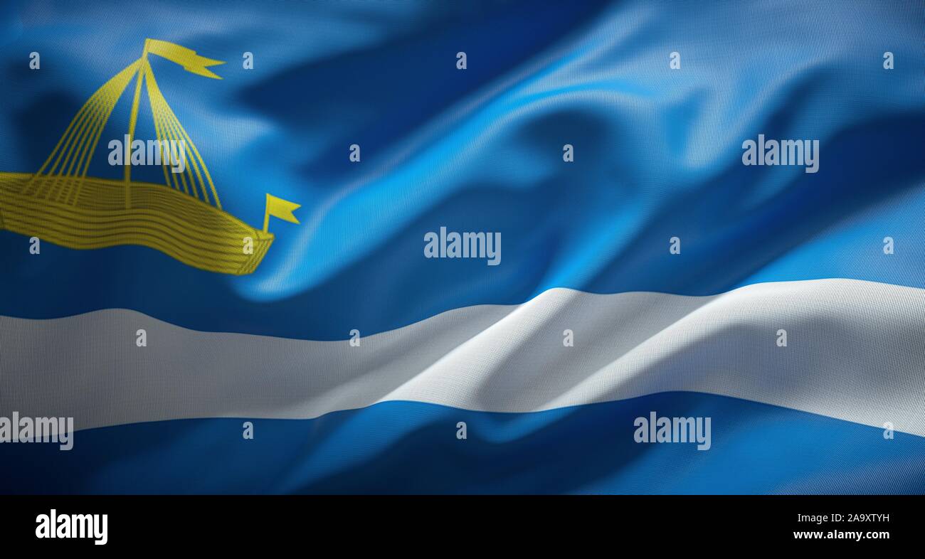 Official flag of Tyumen, Russia Stock Photo - Alamy
