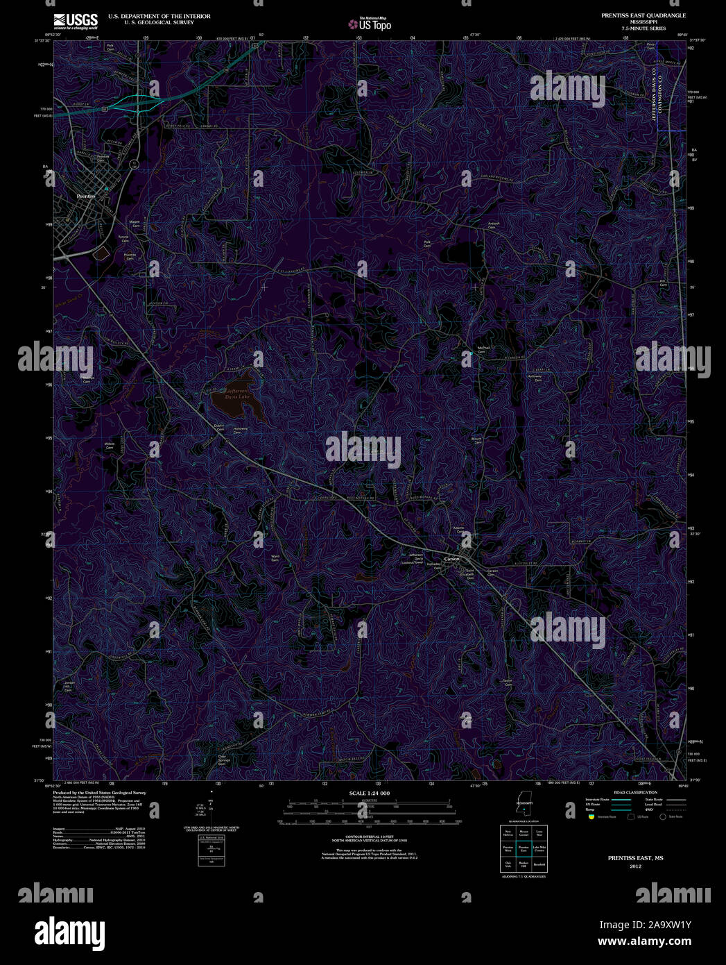 Map of prentiss mississippi hi-res stock photography and images - Alamy
