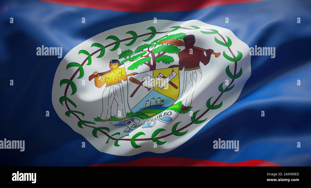 Official flag of Belize Stock Photo - Alamy