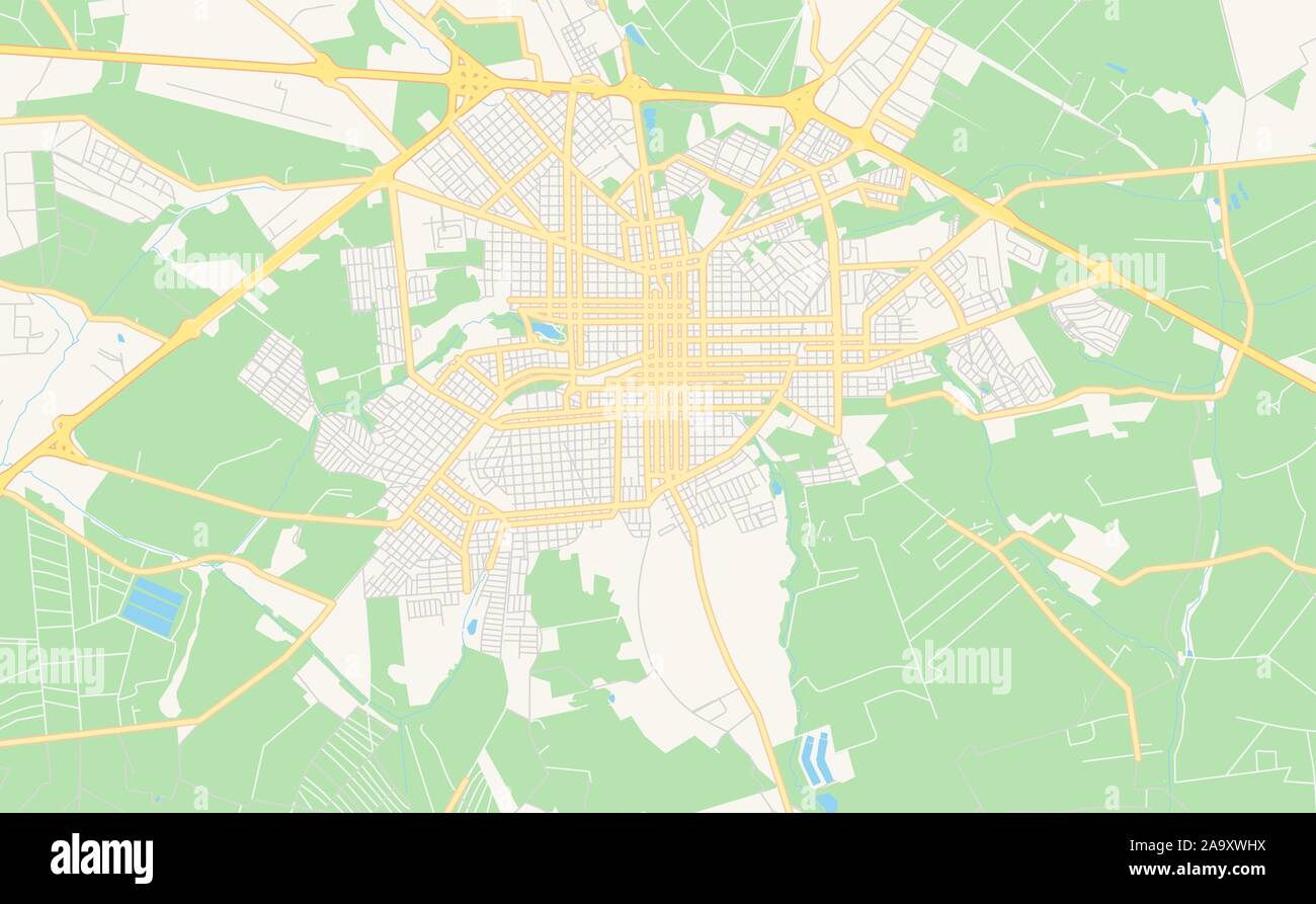 Printable street map of Assis, Brazil. Map template for business use ...