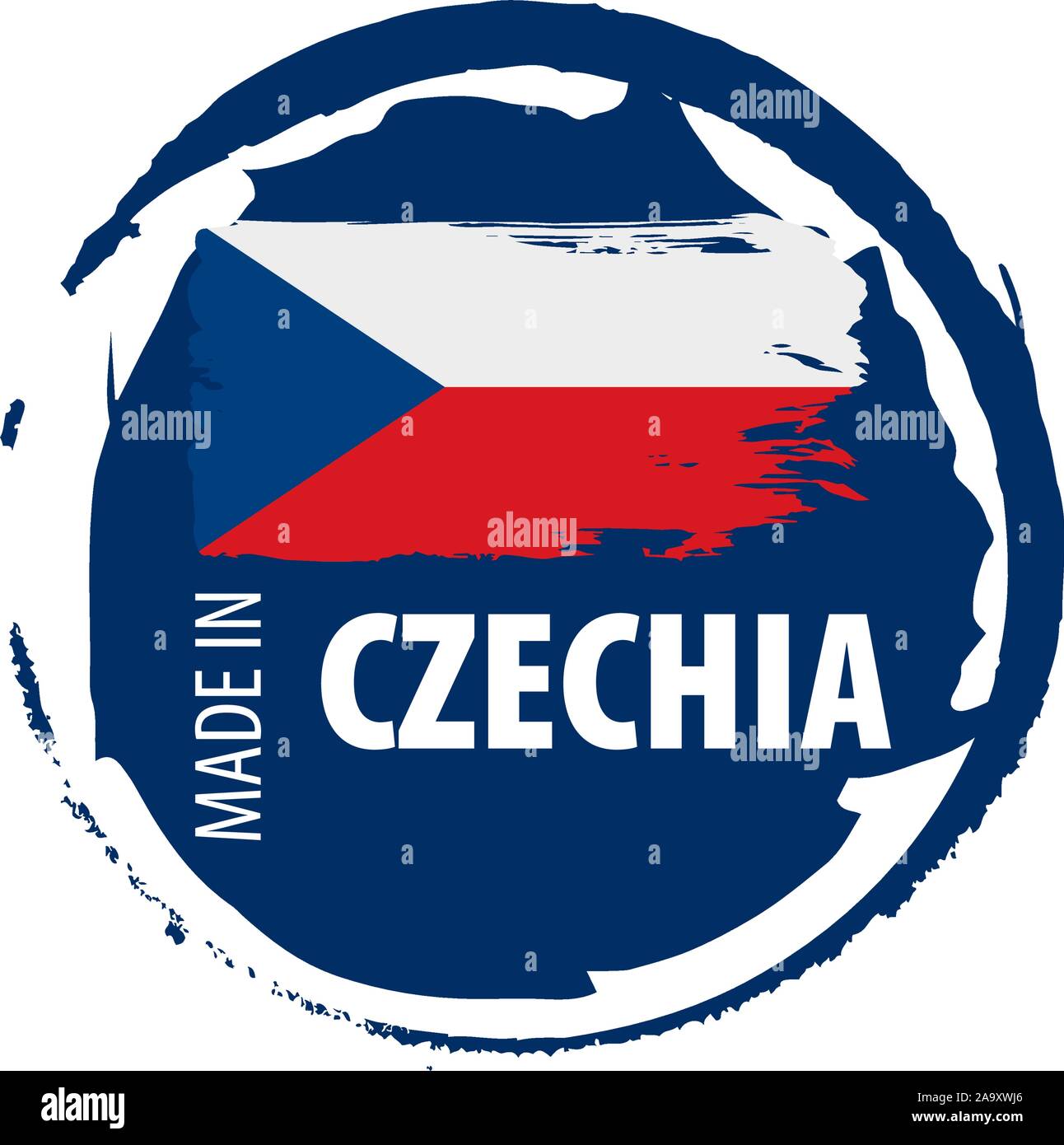 Czechia flag, vector illustration on a white background Stock Vector ...