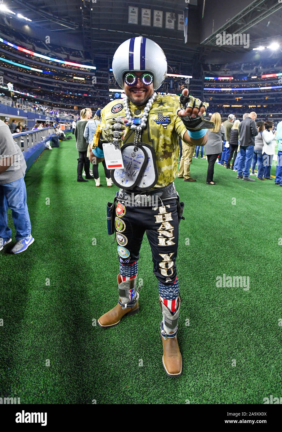 Nov 10, 2019: A Dallas fan dresses up during an NFL game between the ...