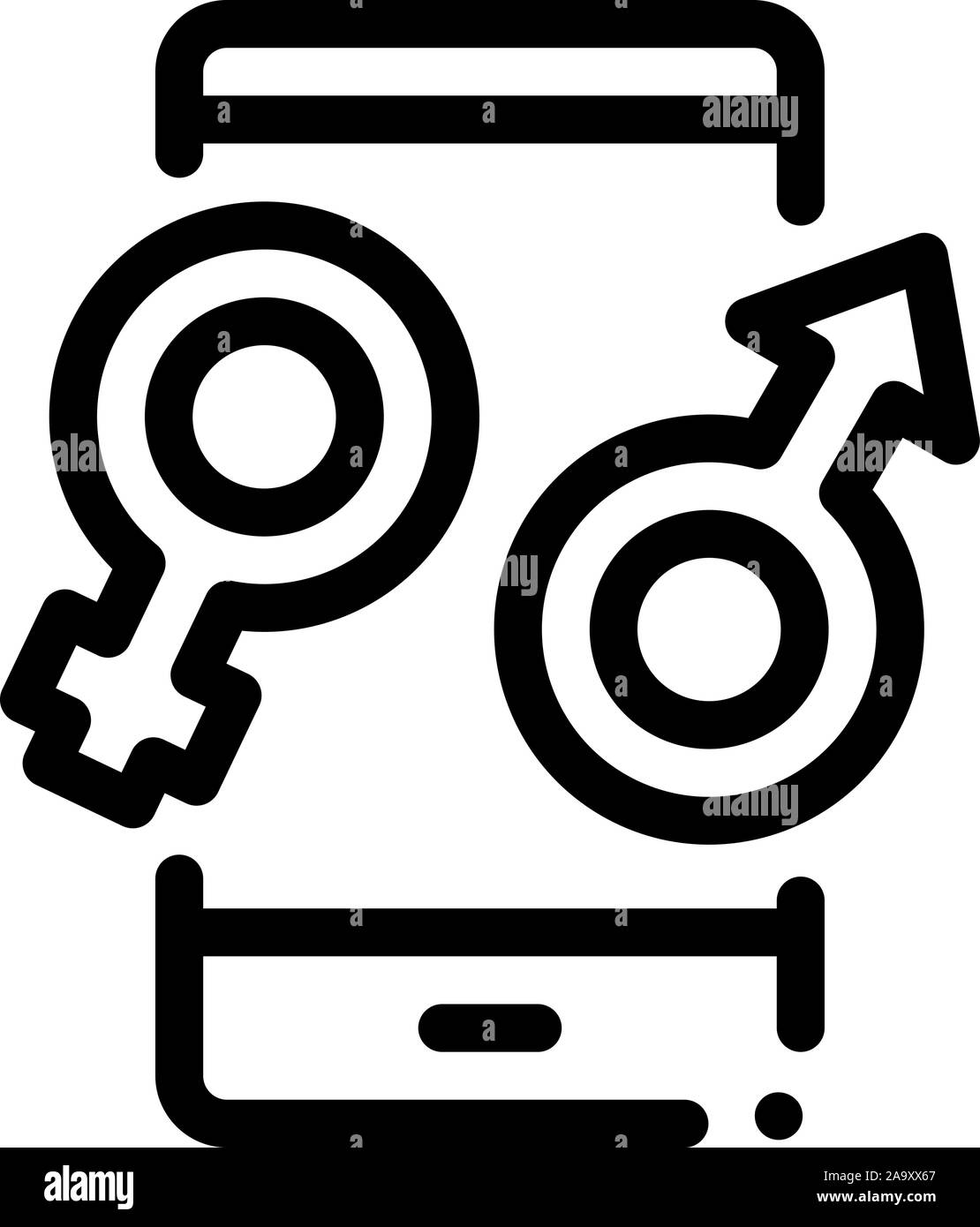 Male and Female Compatibility Icon Vector Outline Illustration Stock ...