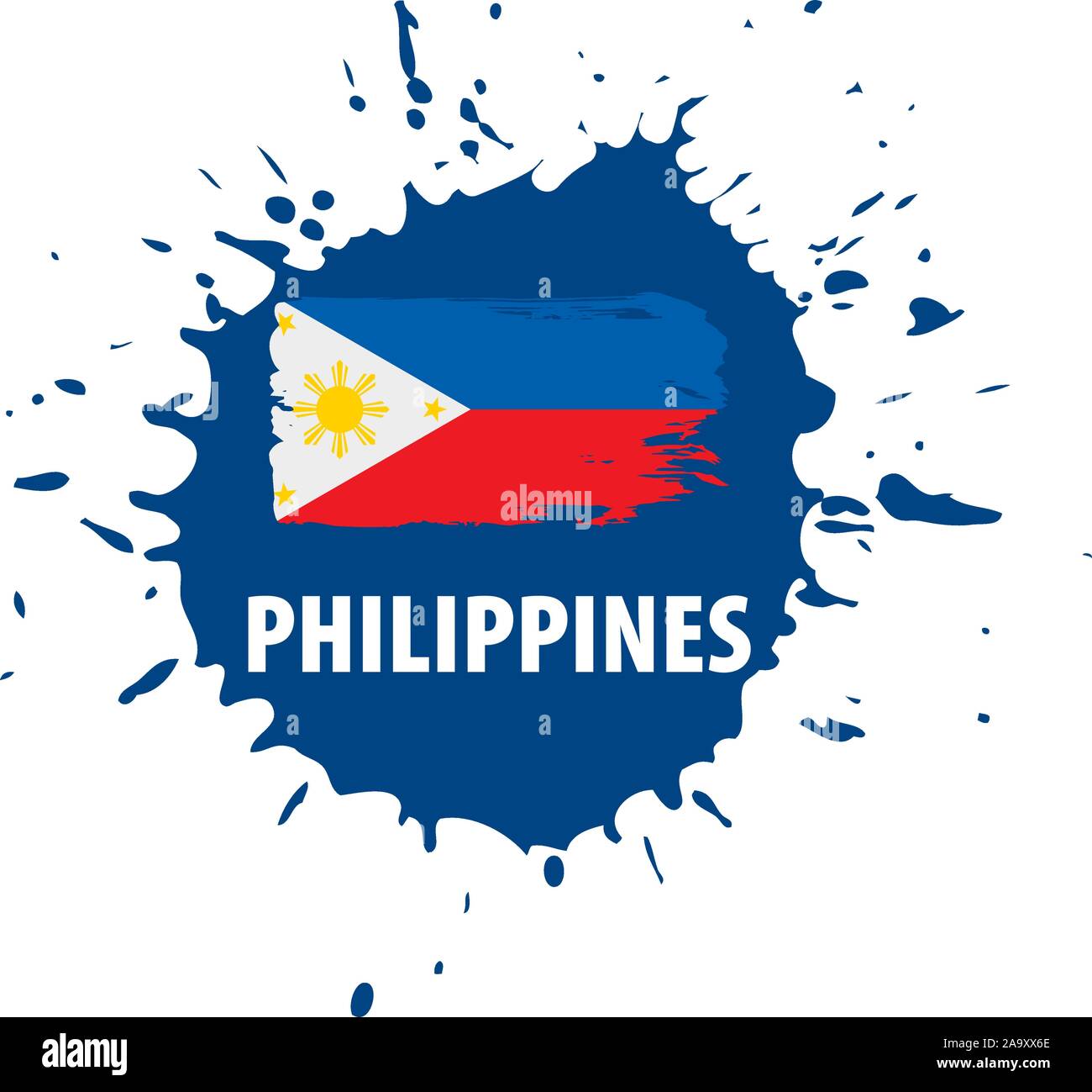 Philippines flag, vector illustration on a white background Stock ...