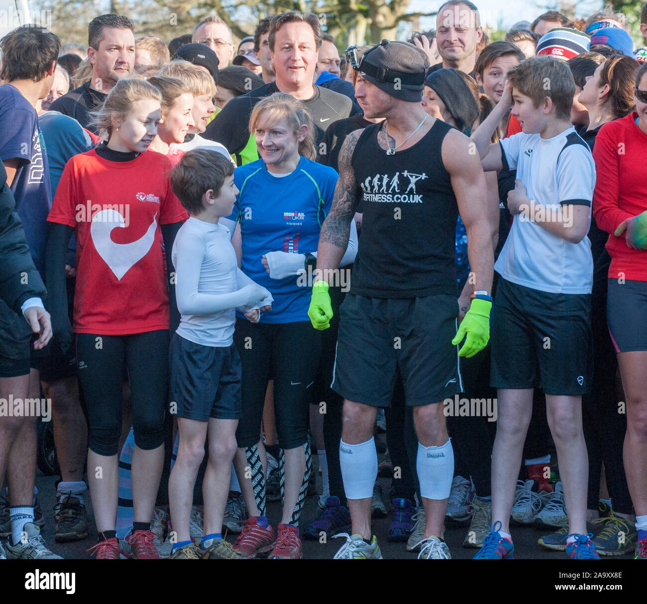 The Prime Minister David Cameron competing in the Great Brook Run in ...