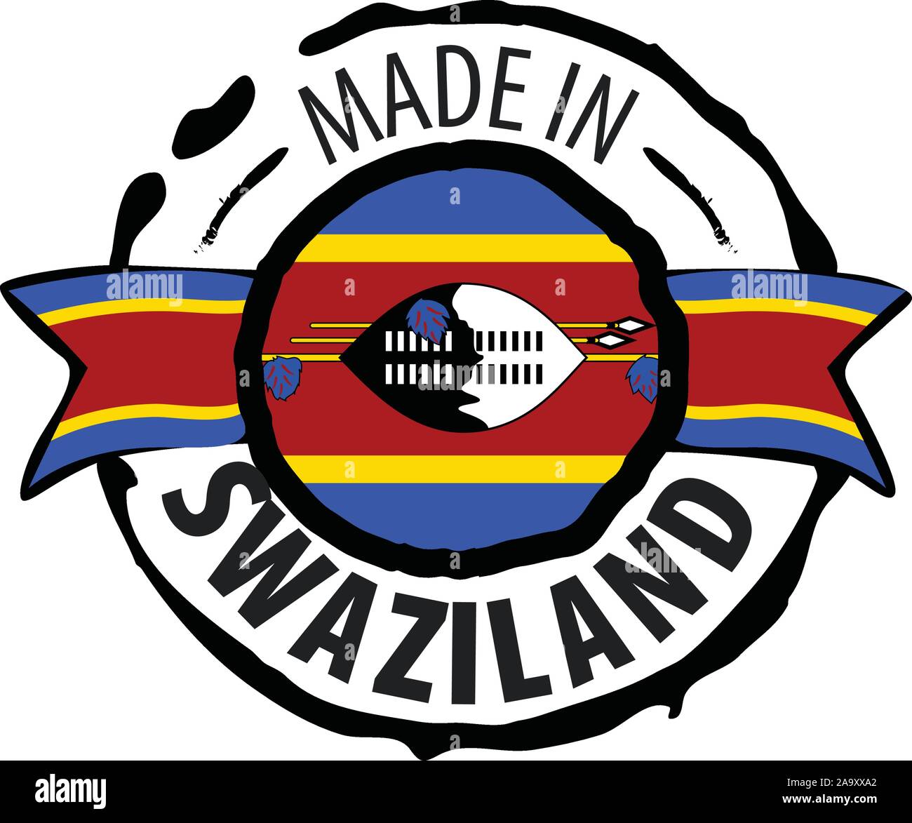 Swaziland flag, vector illustration on a white background Stock Vector ...