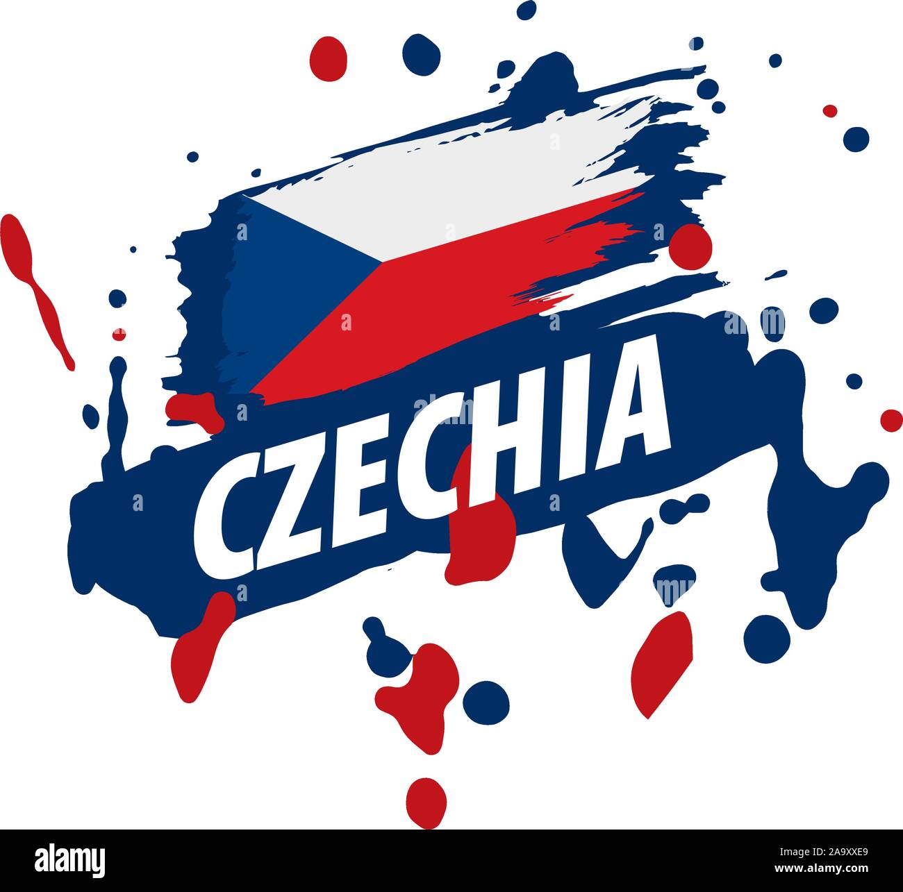 Czechia flag, vector illustration on a white background Stock Vector ...