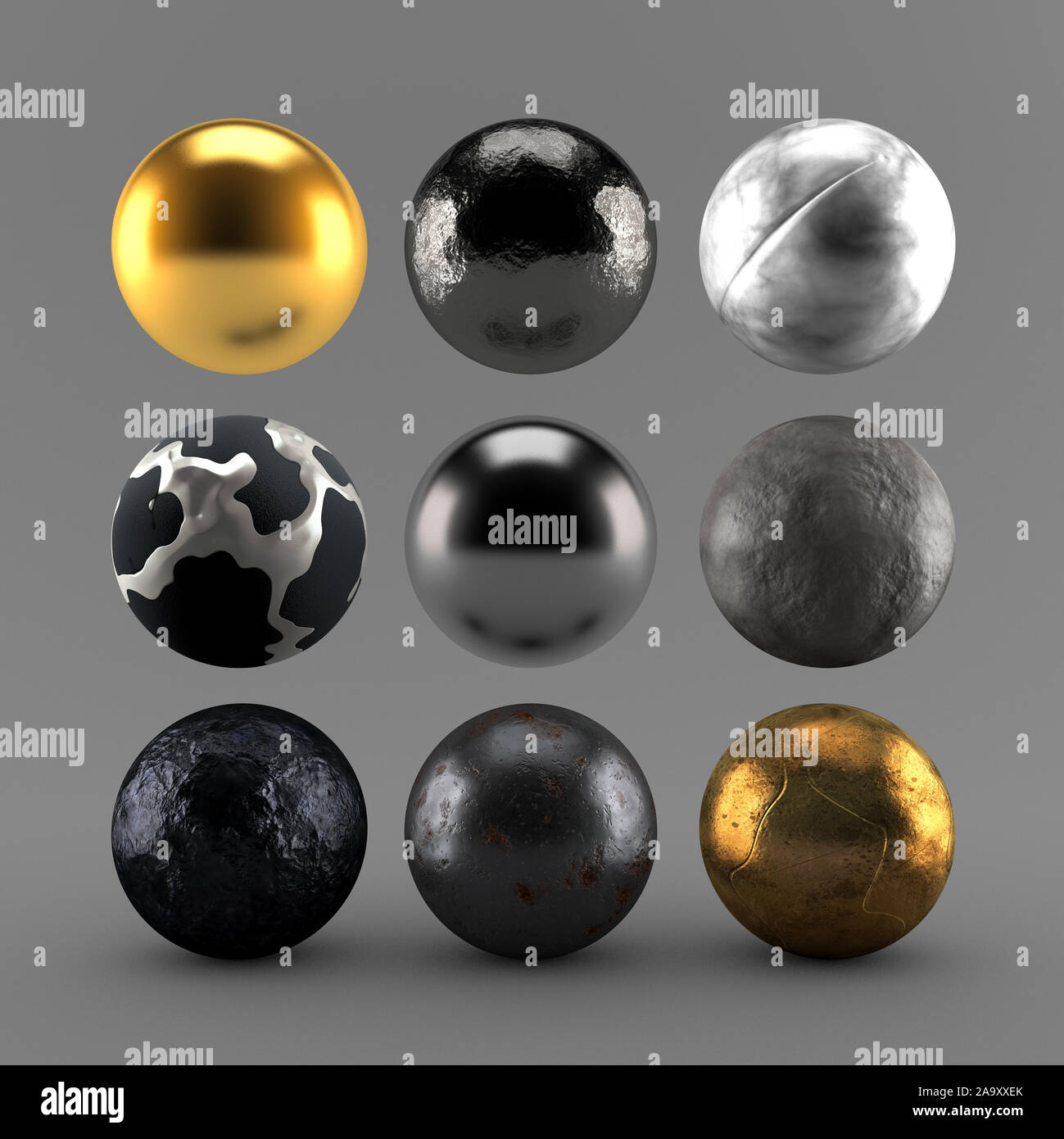 Gray luxury background with geometric shapes from balls. 3d rendering ...