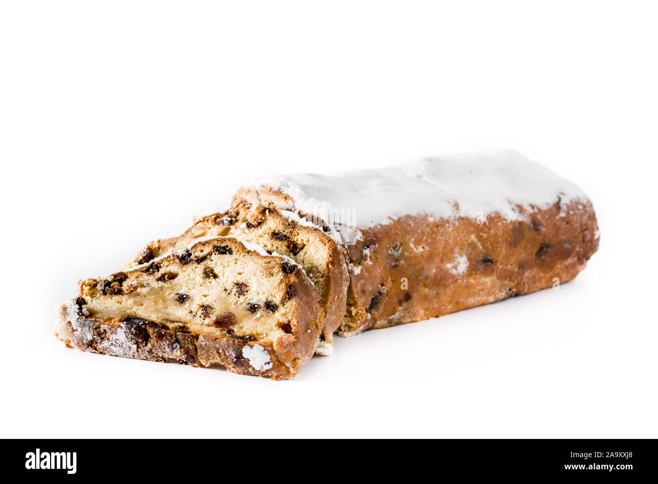 Christmas stollen fruit isolated on white background Stock Photo - Alamy