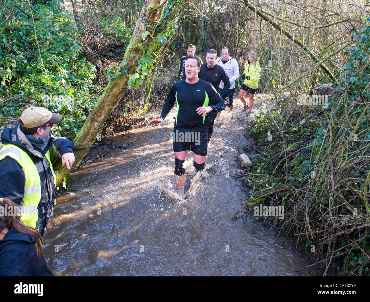 The Prime Minister David Cameron competing in the Great Brook Run in ...