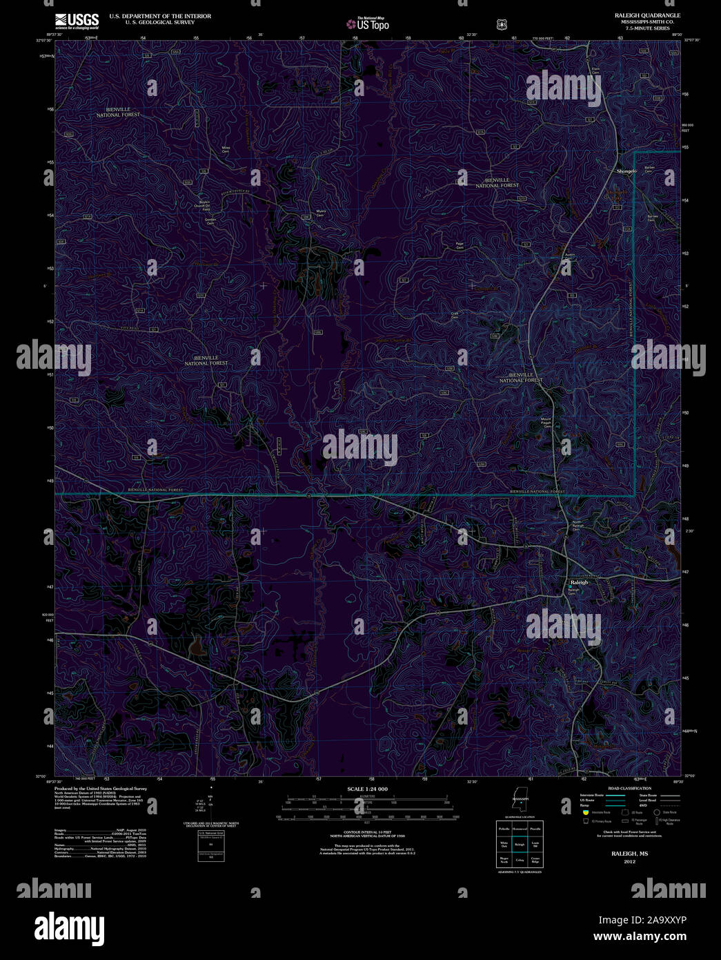 Raleigh mississippi map hi-res stock photography and images - Alamy