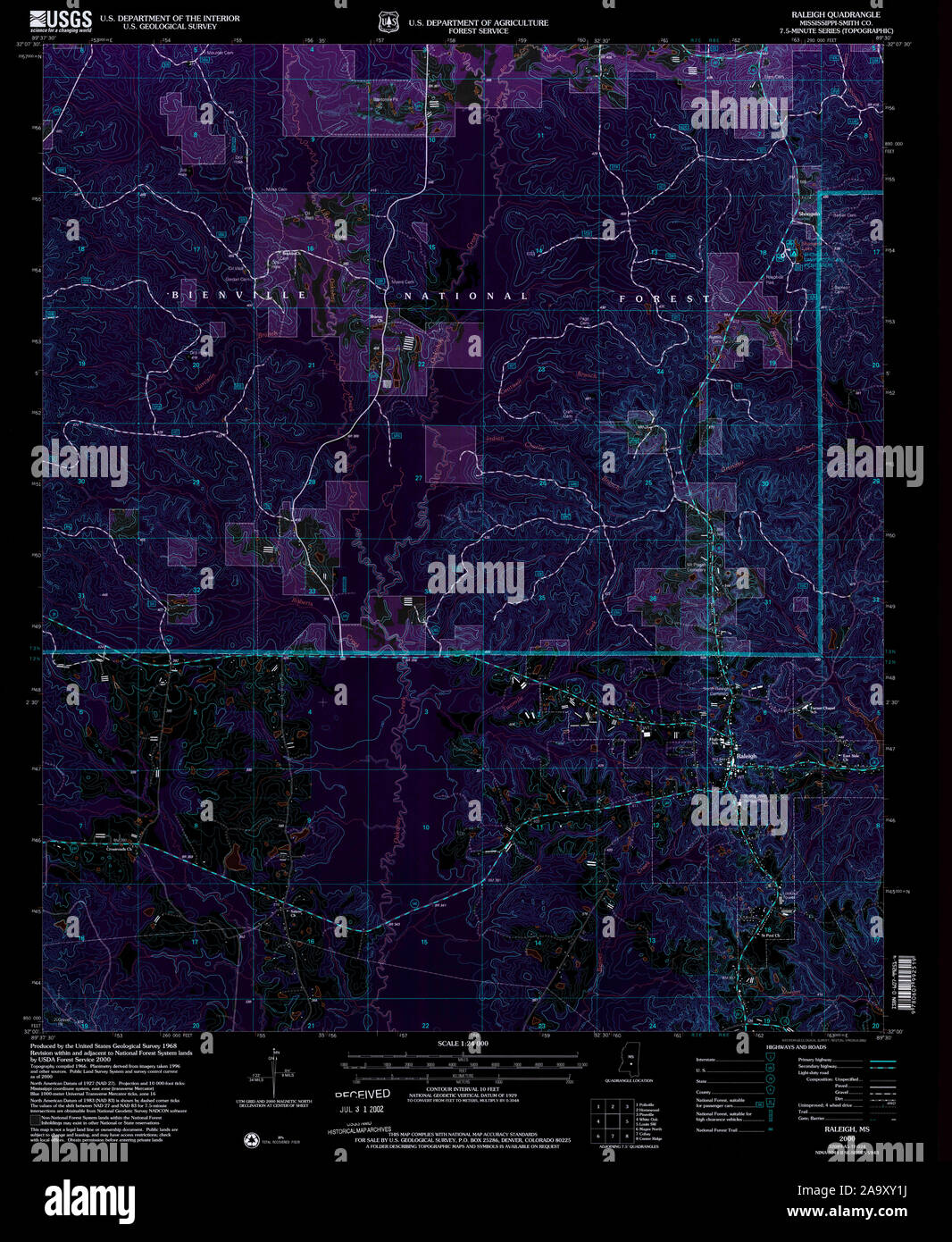 Raleigh mississippi map hi-res stock photography and images - Alamy