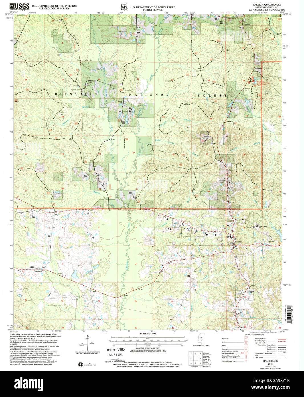 Raleigh mississippi map hi-res stock photography and images - Alamy