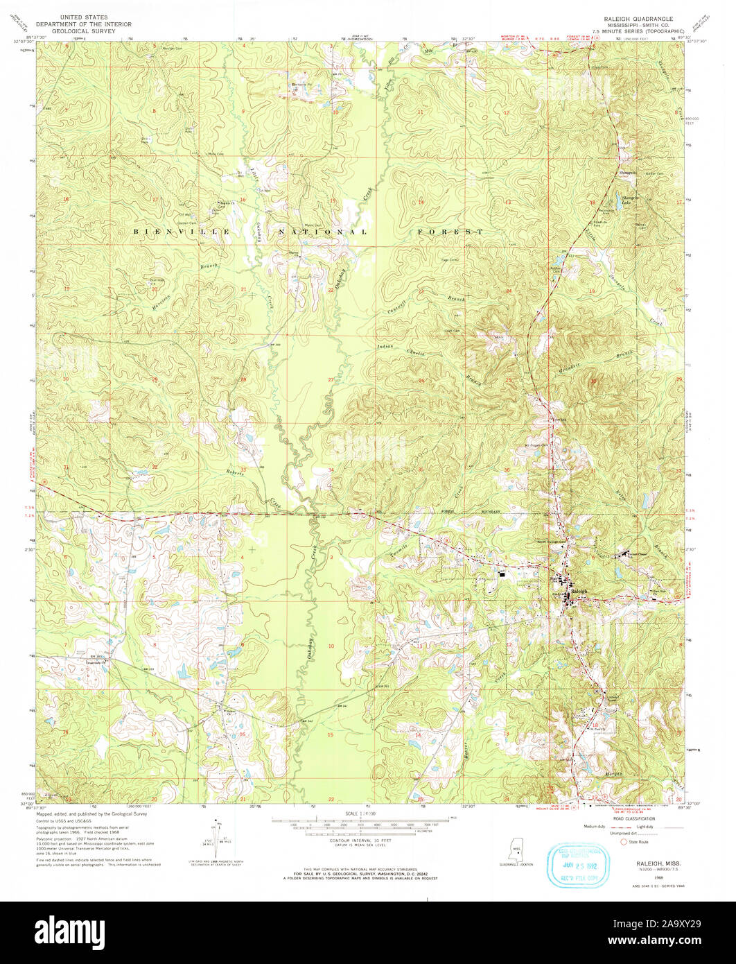 Raleigh mississippi map hi-res stock photography and images - Alamy