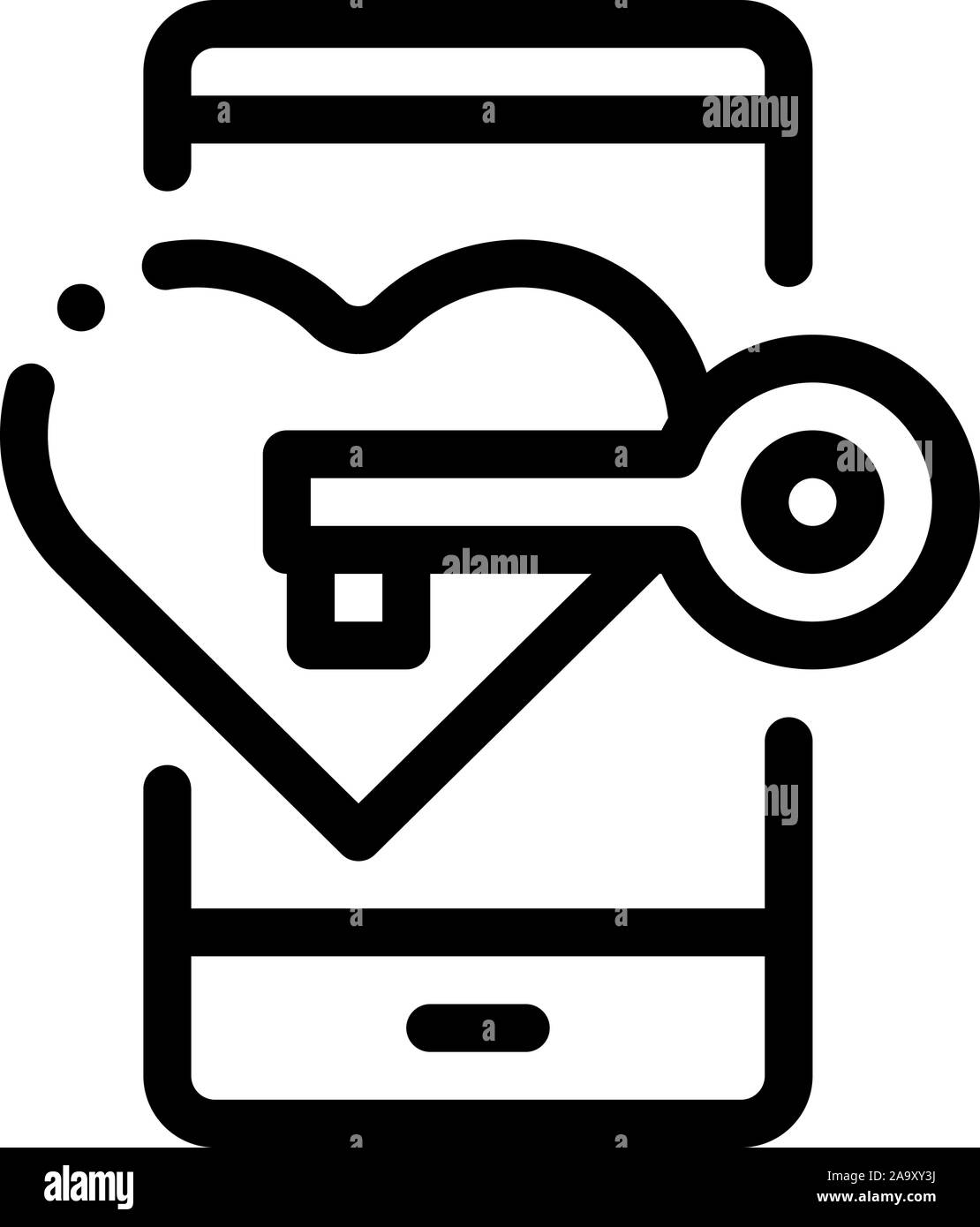 Key to Heart Icon Vector Outline Illustration Stock Vector Image & Art ...