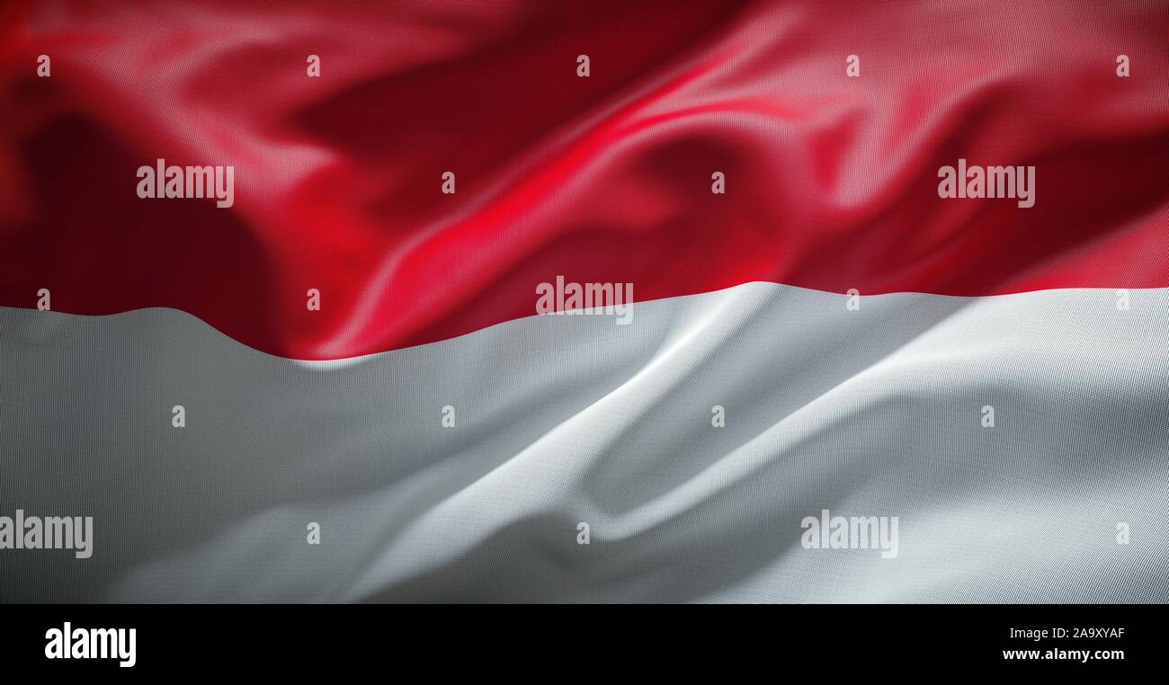 Flag of Indonesia waving in the wind Stock Photo - Alamy