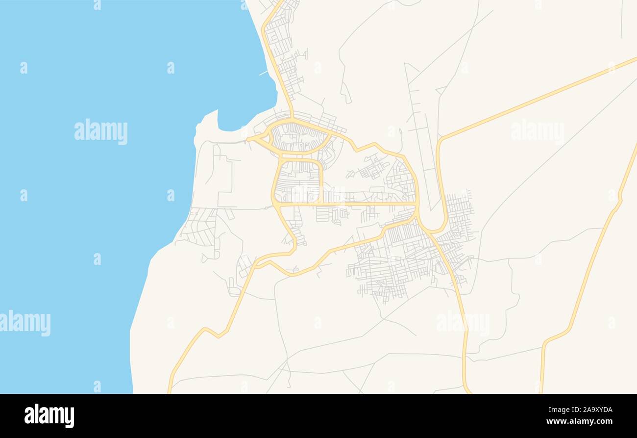 Printable street map of Talara, Peru. Map template for business use ...