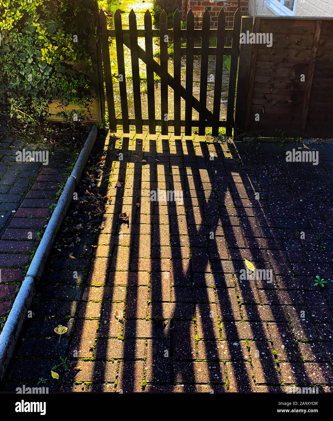 Gate and shadows Stock Photo - Alamy