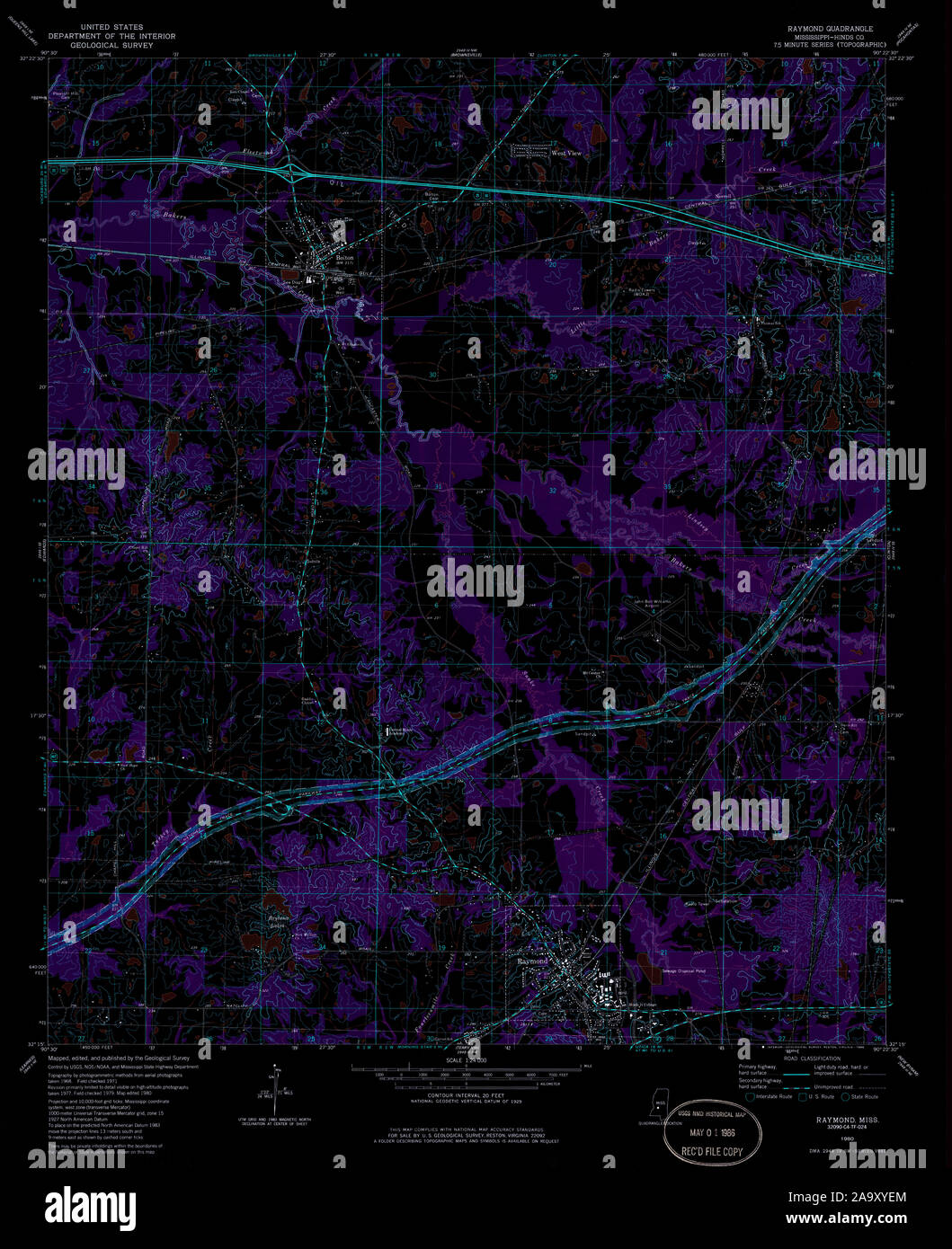 Map of raymond mississippi hi-res stock photography and images - Alamy