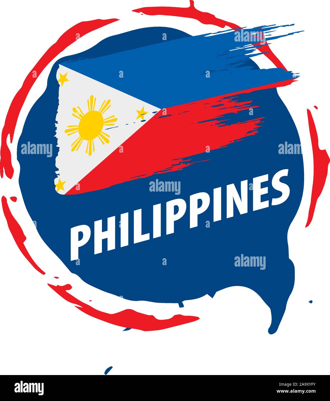 Philippines flag, vector illustration on a white background Stock ...
