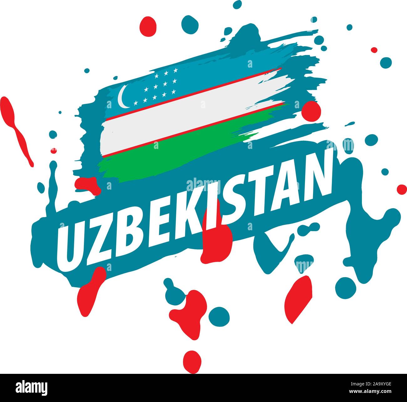 Uzbekistan flag, vector illustration on a white background Stock Vector ...