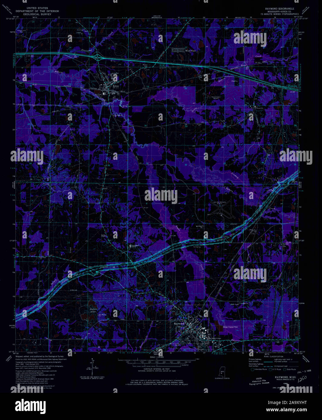 Map of raymond mississippi hi-res stock photography and images - Alamy