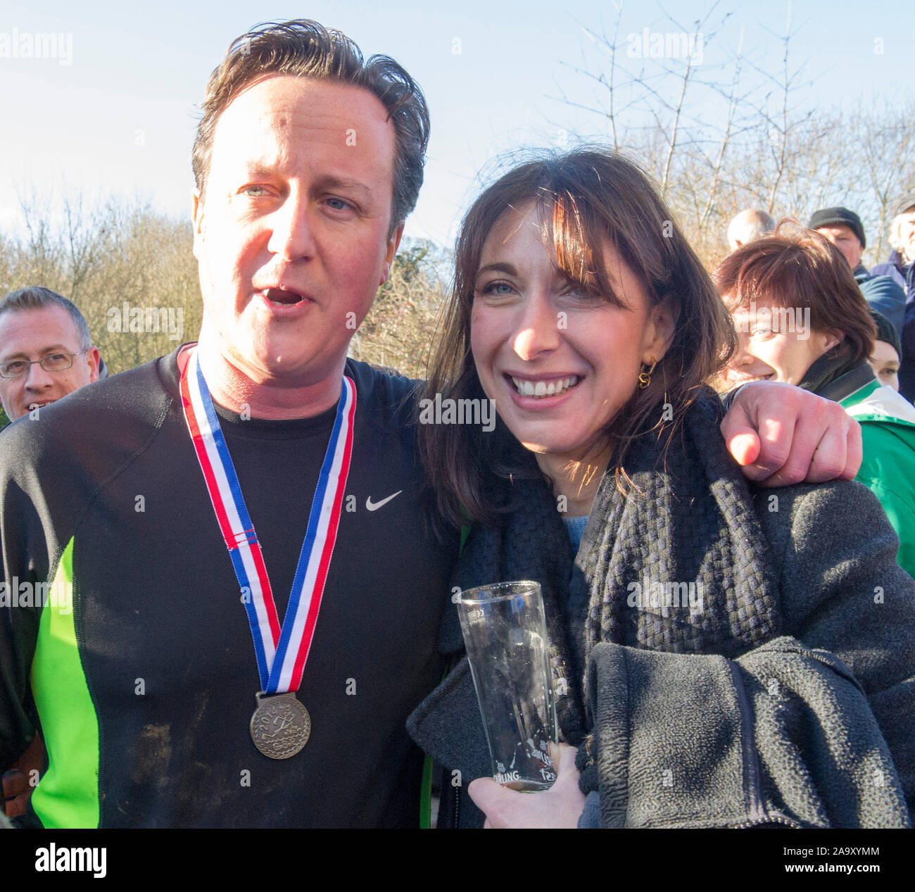 The Prime Minister David Cameron competing in the Great Brook Run in ...