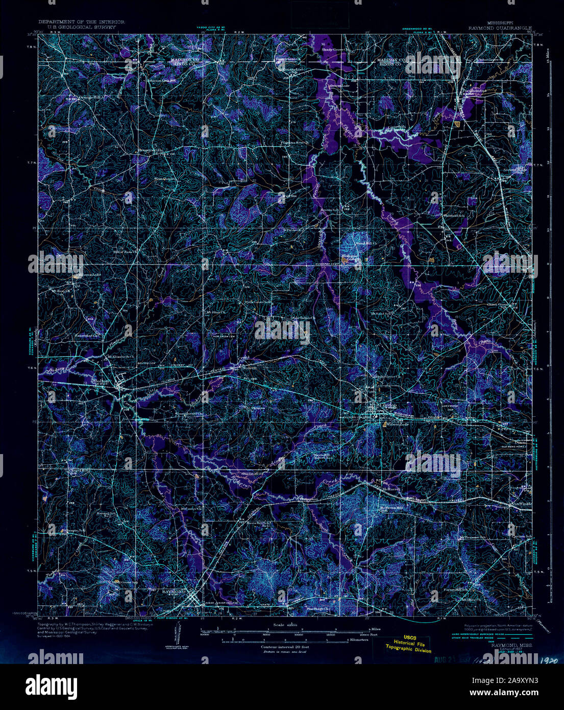 Map of raymond mississippi hi-res stock photography and images - Alamy