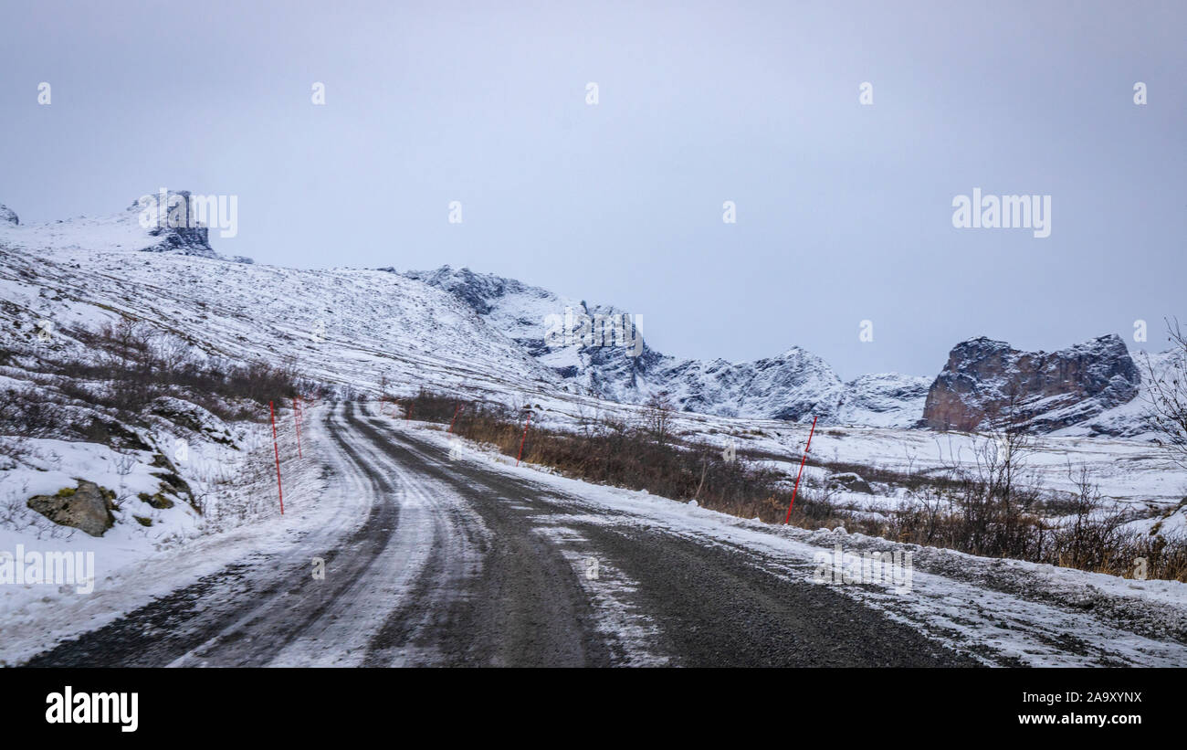 winter wonderland between Tromvik and Rekvik on Kvaløya, North Norway ...
