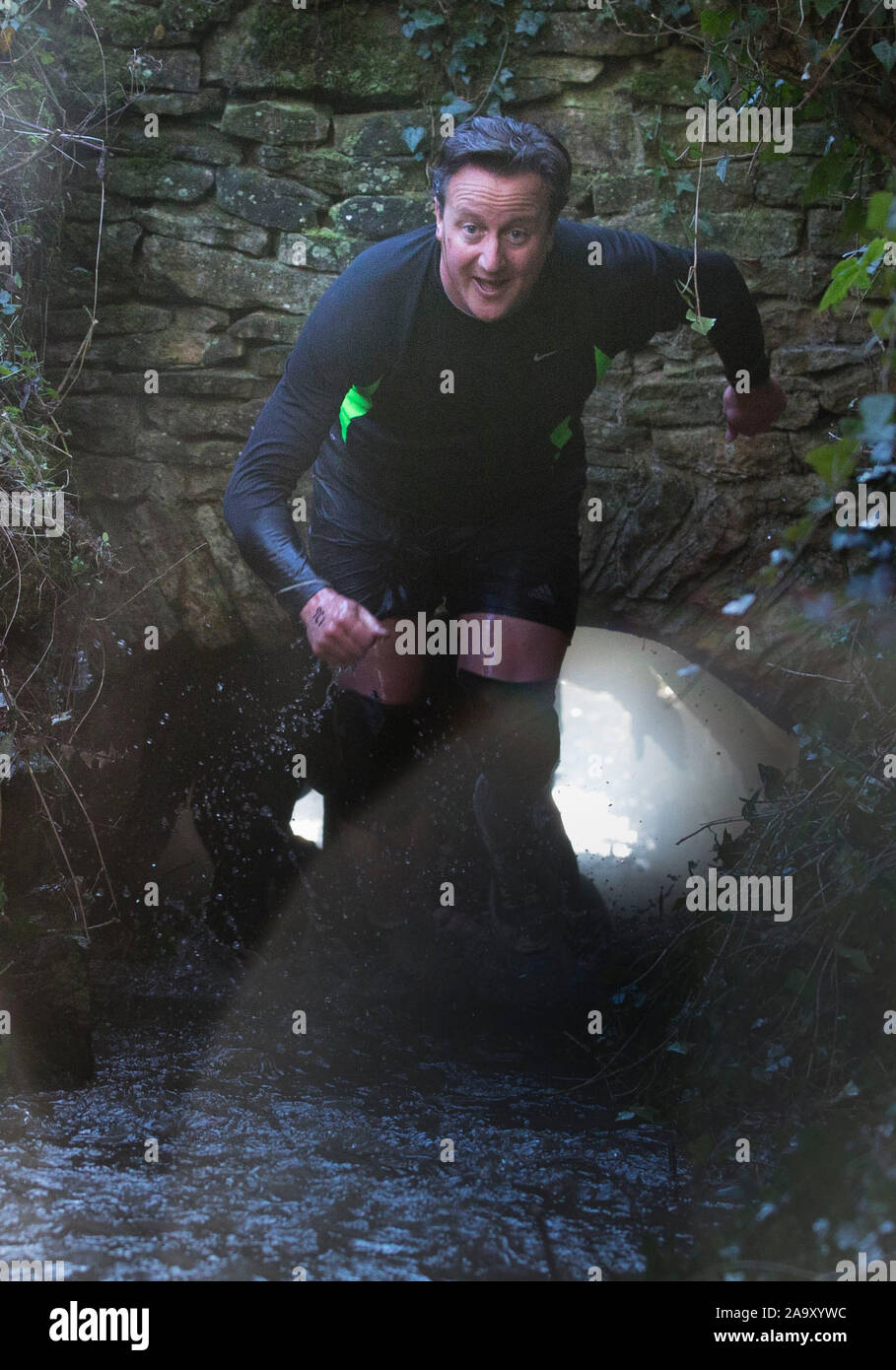 The Prime Minister David Cameron competing in the Great Brook Run in ...