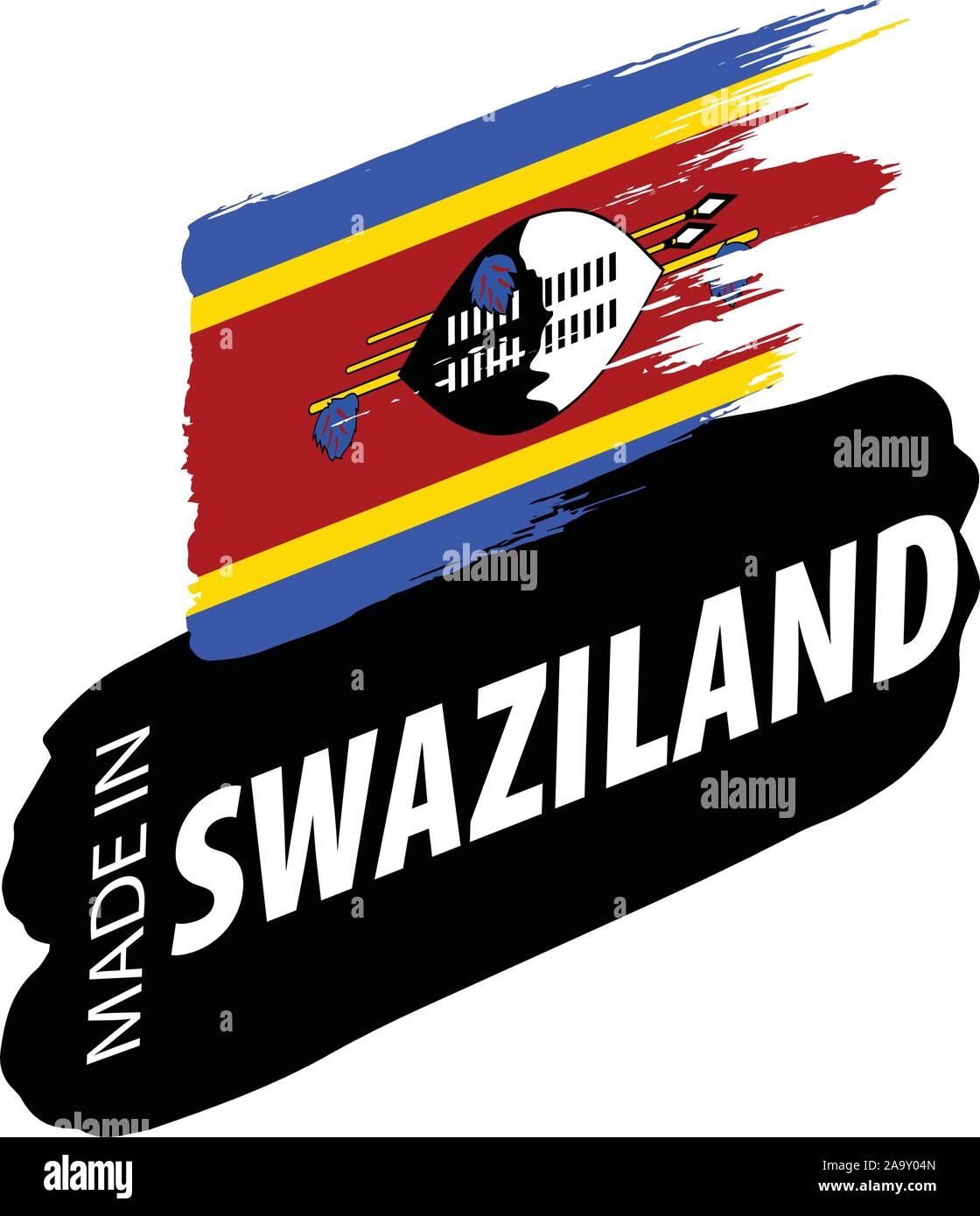 Swaziland flag, vector illustration on a white background Stock Vector ...
