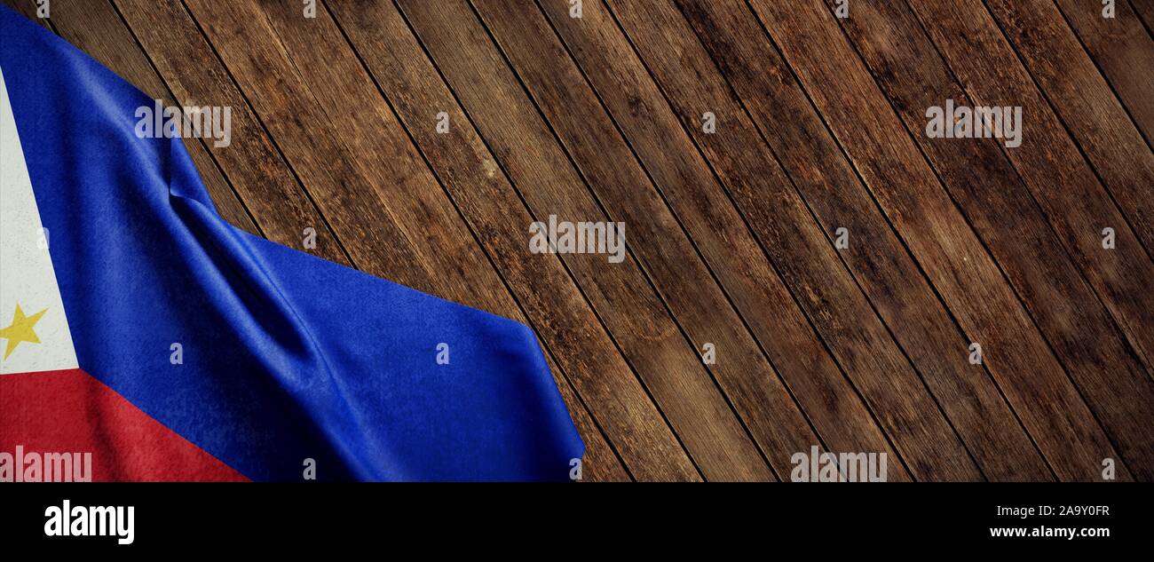 Philippines, cloth flag on wood Stock Photo - Alamy