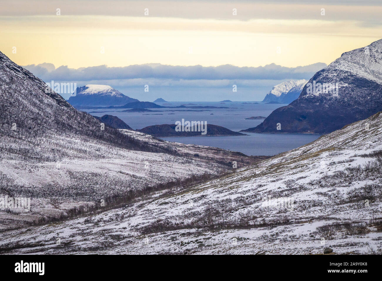 wonderful village Tromvik on Kvaløya, North Norway Stock Photo - Alamy