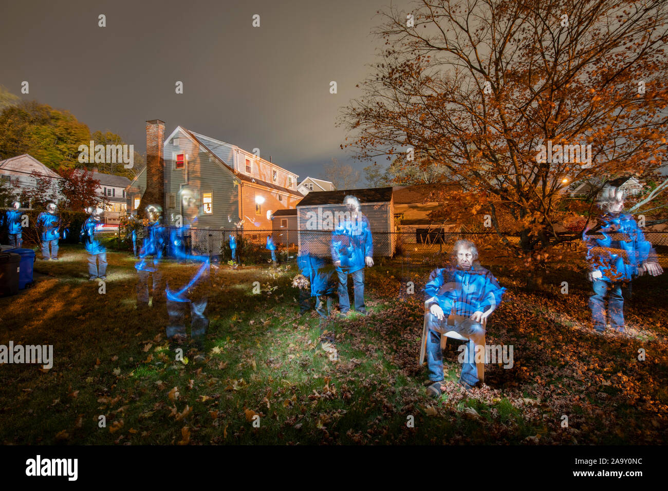 Yard at night Stock Photo - Alamy