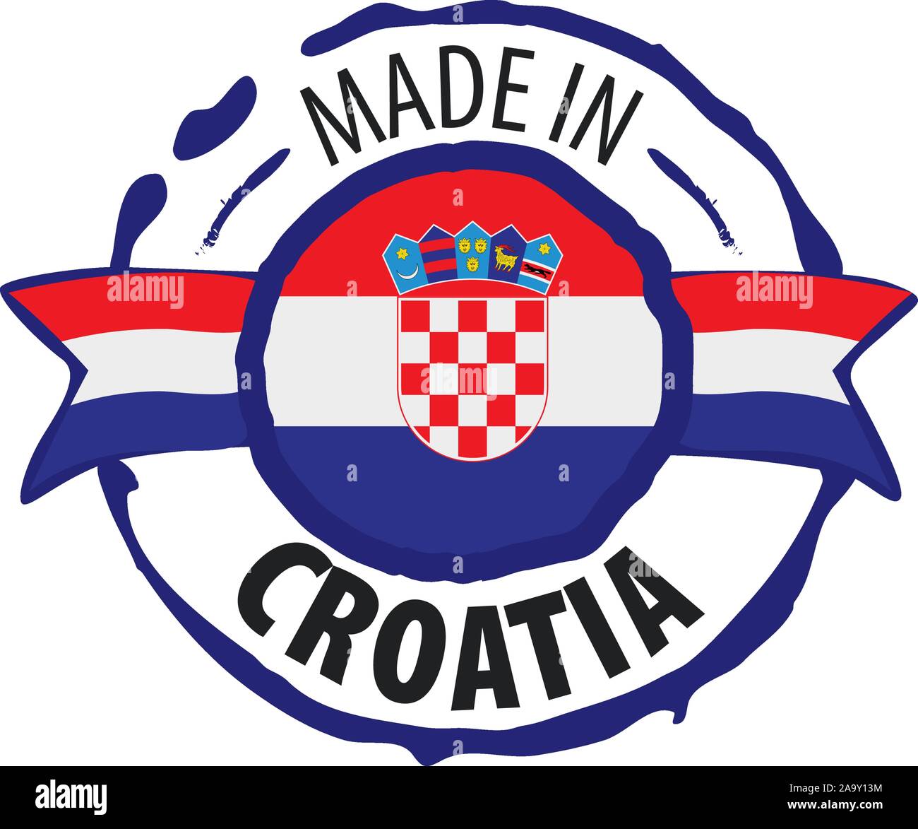 Croatia flag, vector illustration on a white background Stock Vector ...